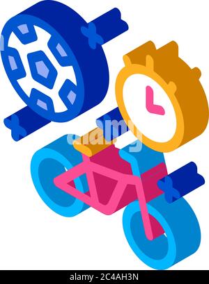 football and bicycle sport time icon vector outline illustration Stock ...
