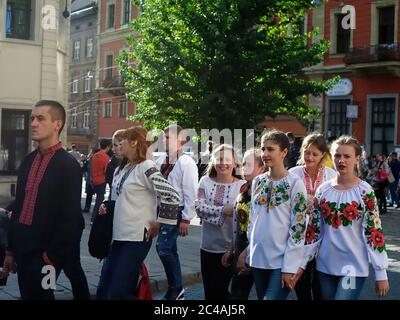 Ukraine, Lviv, young women in traditional dress Stock Photo - Alamy