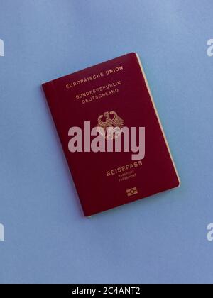 German European Union biometric passport, biometric passport of a ...