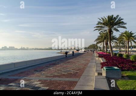 Corniche walk way Doha, Qatar Stock Photo - Alamy