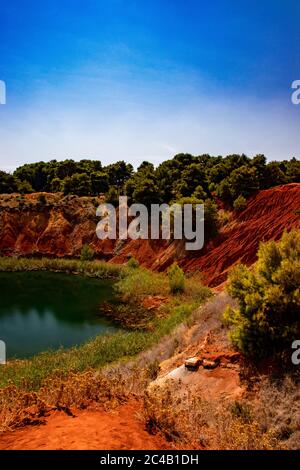 Bauxite quarry in Otranto - Puglia, Italy (Apulia) - lunar landscape ...