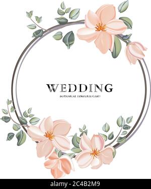 botanic banner with wild flowers, leaves. Spring ornament concept ...