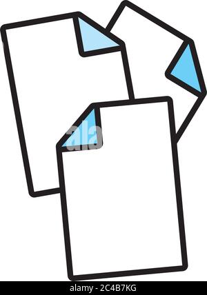 papers documents with text line and fill style icon vector illustration ...