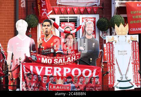 Emily Farley outside her home in Higham Square, Liverpool, which is ...