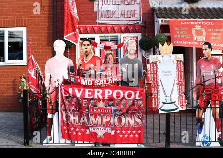 Emily Farley outside her home in Higham Square, Liverpool, which is ...