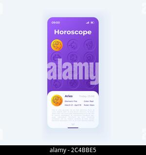 horoscope ui design app mobile user interface vector Stock Vector Image ...