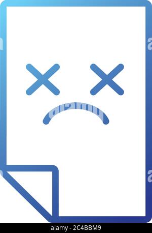 Sad piece of paper, illustration, vector on white background Stock ...