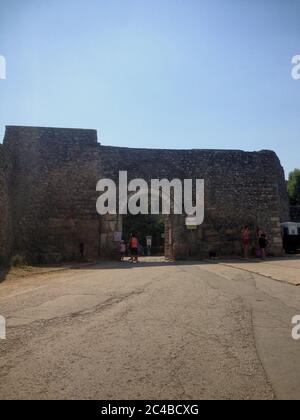 MACEDONIA, Ohrid. Car Samoil's Castle Tower with Macedonian Flag Stock ...