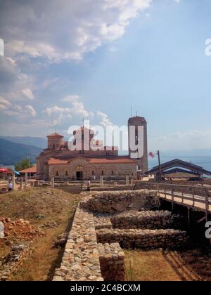 MACEDONIA, Ohrid. Car Samoil's Castle and Old Town from Sveti Kliment ...
