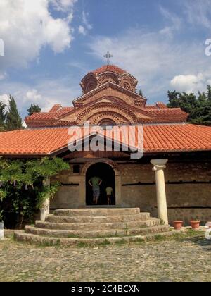 Clock tower in Ohrid. Macedonia Stock Photo - Alamy