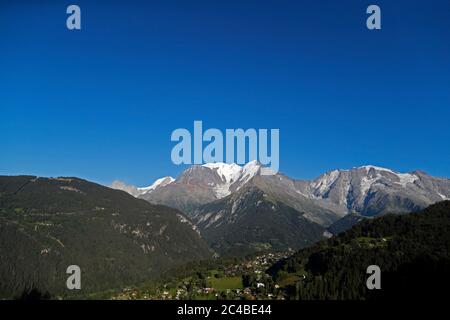 Landscape of the French Alps in summer. Mont Blanc Massif. France Stock ...