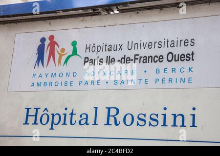 Rossini Hospital, information panel Stock Photo - Alamy