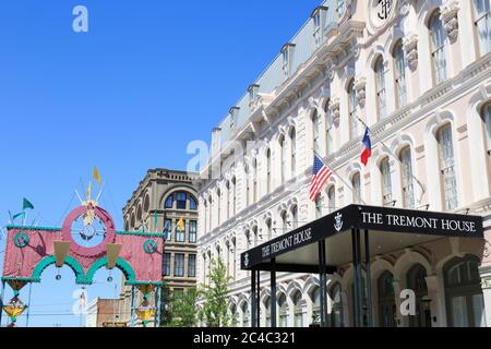 Boone Powell Arch in historic district. Galveston, Texas, USA Stock ...