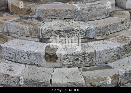 Oval Circular Stone External Building Stairs Stock Photo - Alamy