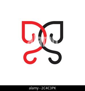 letters dd linked curves line loop design logo Stock Vector Image & Art ...