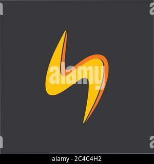 abstract thunder shape simple curves logo vector Stock Vector Image ...