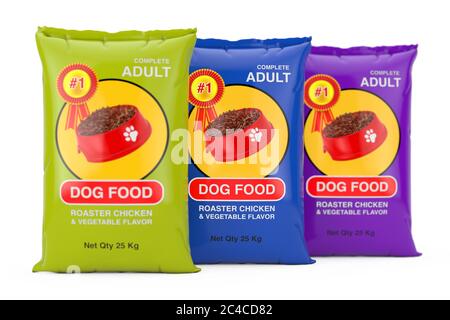 Dog Food Bag Packages Design over Pink Cylinders Products Stage ...