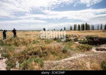 Scene from Suyab archaeological site in Chuy oblast of Kyrgyzstan Stock ...