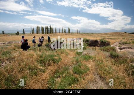 Scene from Suyab archaeological site in Chuy oblast of Kyrgyzstan Stock ...