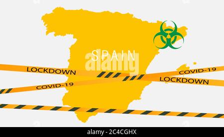 Concept Coronavirus. spain map. Vector Corona virus outbreak with Spain ...
