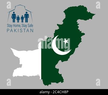 Coronavirus cell with Pakistan flag and map. Stop COVID-19 sign ...