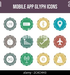 Unique Mobile Apps Icons Set Stock Vector Image & Art - Alamy