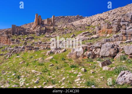 The Upper Roman temple, Niha, Bekaa valley, Lebanon Stock Photo - Alamy