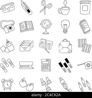 bundle of scrapbooking set icons vector illustration design Stock ...