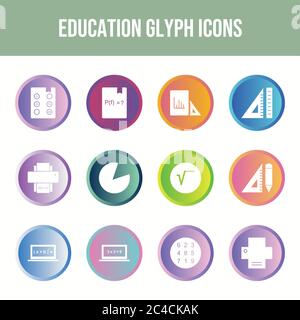 Beautiful Education Vector Icons Set Stock Vector Image & Art - Alamy