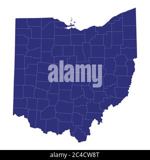 Ohio map. Blank vector map of the US State. Borders of Ohio for your ...