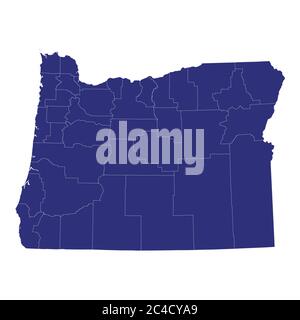 Oregon map by counties Stock Vector Image & Art - Alamy