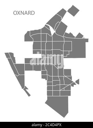 Modern City Map - Oxnard California city of the USA with neighborhoods ...