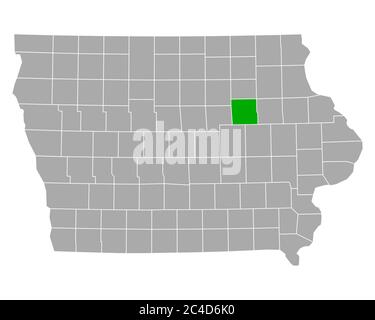 Map of Black Hawk County, Iowa Stock Photo - Alamy