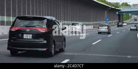 Vehicles driving through Higashi Kanto Expressway, Tokyo, Japan Stock ...