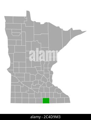 Map of Freeborn in Minnesota Stock Photo - Alamy