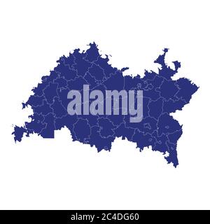 High Quality map of Tatarstan is a region of Russia with borders of the ...