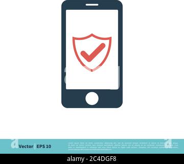 smartphone device with shield and check symbol Stock Vector Image & Art ...