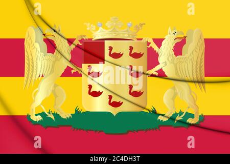 3D Flag of Heemstede (North Holland), Netherlands. 3D Illustration ...