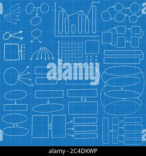 Hand drawn diagram. Business flowchart, brainstorm, infographic concept ...