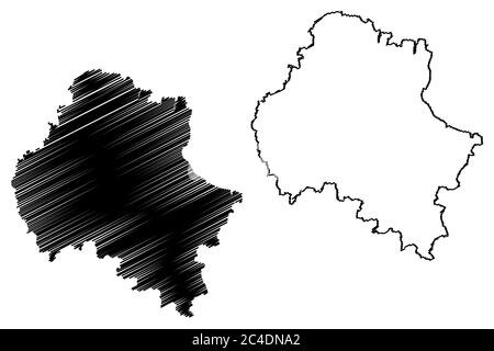 Weifang City (People's Republic of China, Shandong Province) map vector ...