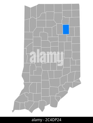 Map of Huntington in Indiana Stock Photo - Alamy