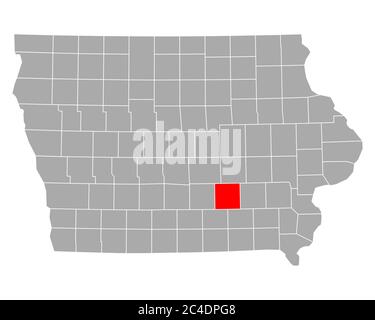 Map of Mahaska County, Iowa Stock Photo - Alamy