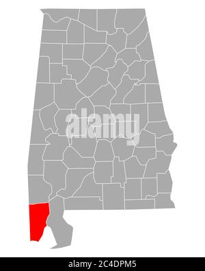 Map of Mobile in Alabama Stock Photo - Alamy