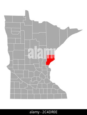 Map of Pine in Minnesota Stock Photo - Alamy