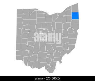 Map of Trumbull in Ohio Stock Photo - Alamy