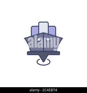 Port location pin vector icon symbol map isolated on white background ...