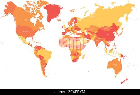 Geopolitical World map. High detail political map with country names ...