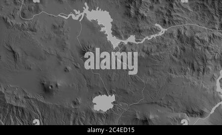 Cuscatlan, department of El Salvador. Grayscale elevation map with ...