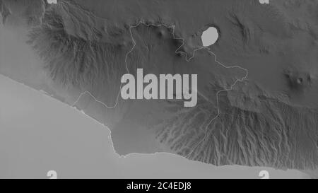 Shape of Sonsonate, department of El Salvador, with its capital ...