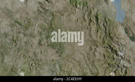 Debub, region of Eritrea. Satellite imagery. Shape presented against ...